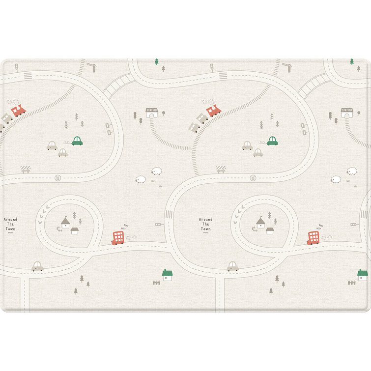Parklon Around Town / Fabric Beige Reversible Soft Plastic Play Mat ...