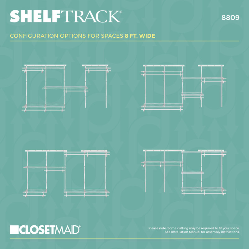 ClosetMaid ShelfTrack 60" W - 96" W Closet System Starter Kit & Reviews ...