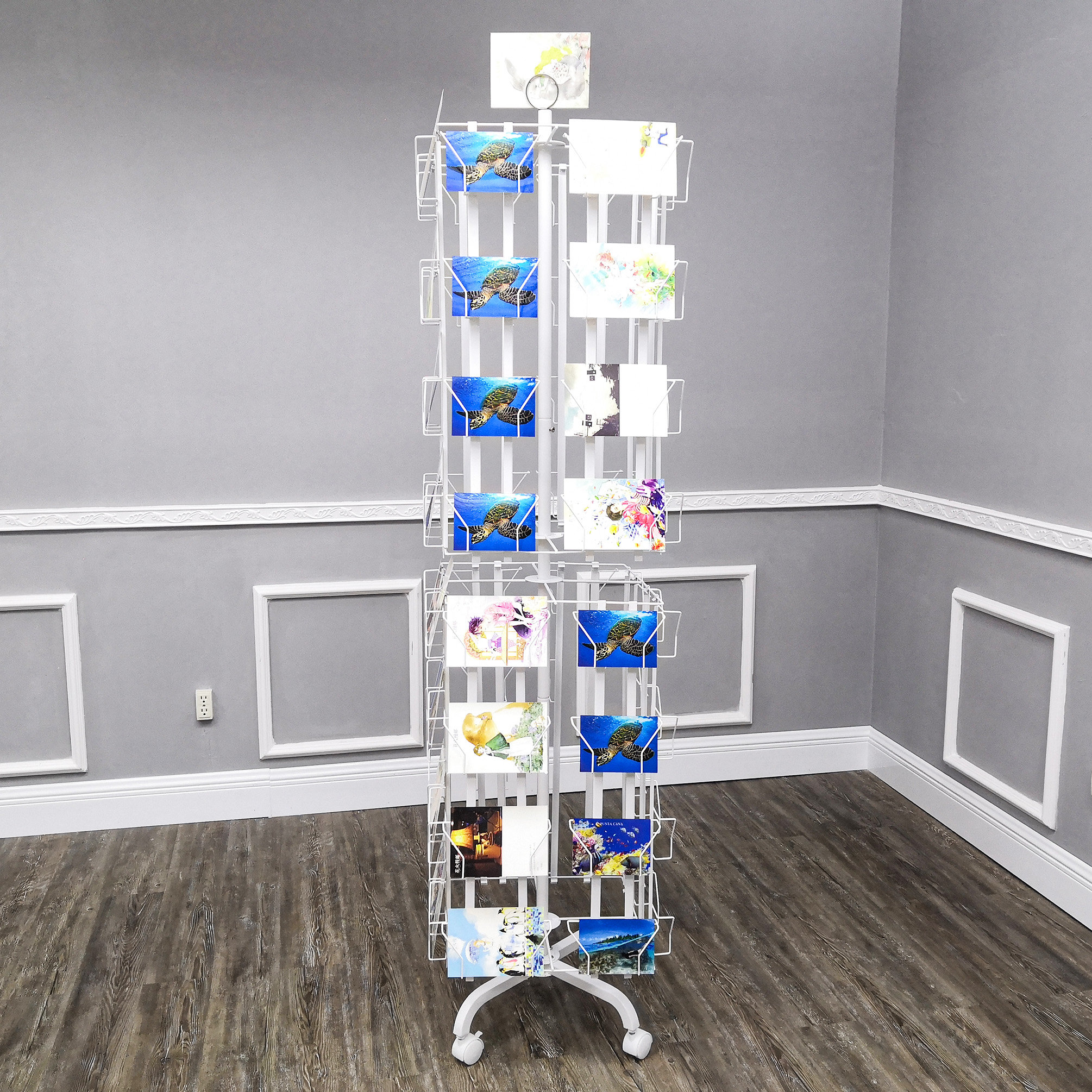 FixtureDisplays 73.86'' H Metal Brochure And Pamphlet Rack | Wayfair