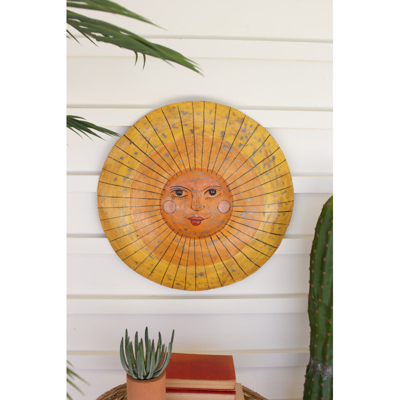 Trinx HAND-HAMMERED RECYCLED METAL SUN FACE | Wayfair