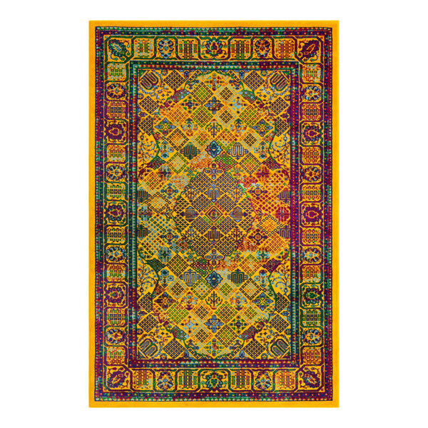 Bungalow Rose Erkand Green/Yellow/Red Rug | Wayfair