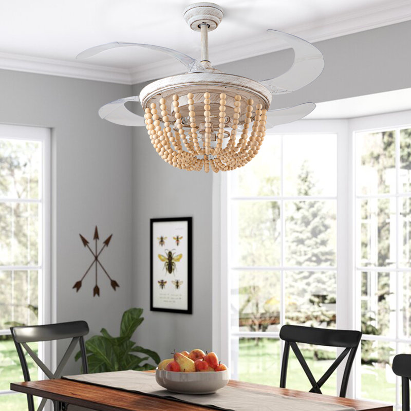 Dakota Fields Callandra 48 inch Farmhouse Boho Retractable Ceiling Fan ...