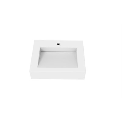 CastelloUSA Pyramid 24" Wall-Mounted Modern Bathroom Sink with Ramp ...