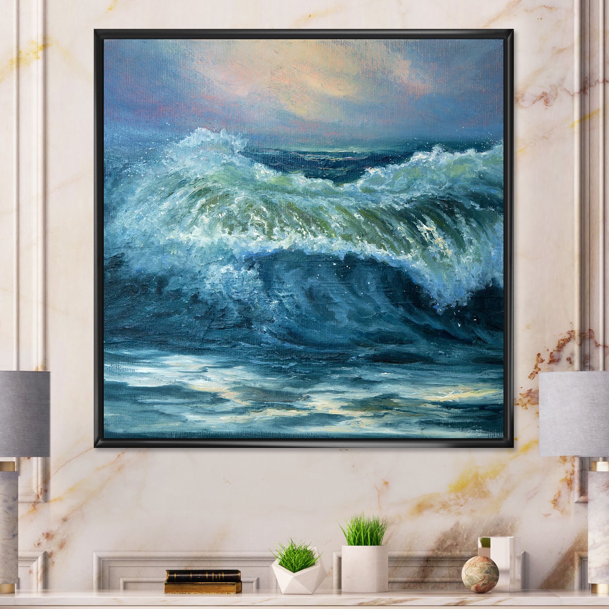 Highland Dunes Wild Blue Ocean Waves XIX On Canvas Graphic Art | Wayfair