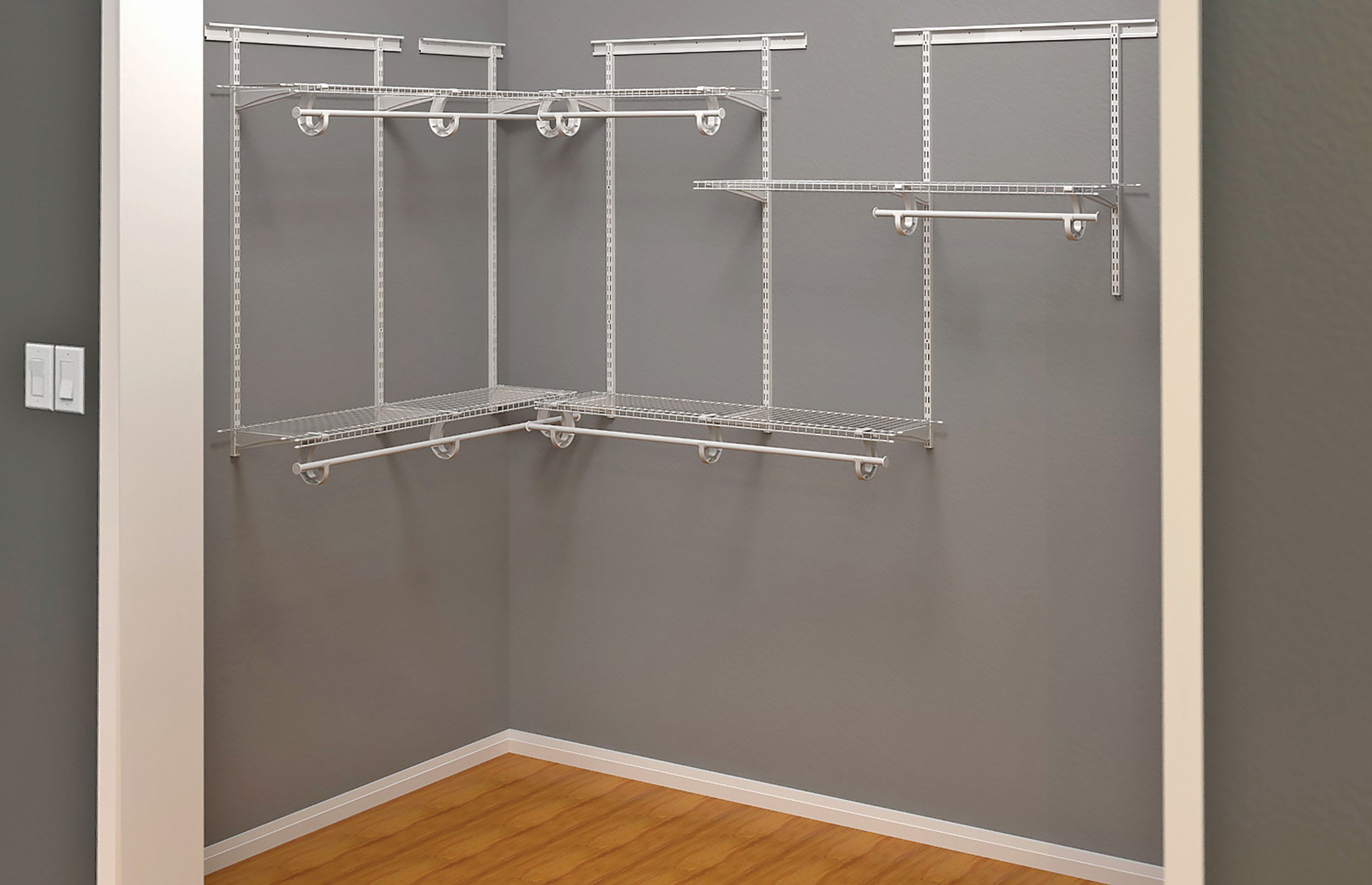 ClosetMaid ShelfTrack 48" W - 72" W Closet System Walk-in Set | Wayfair