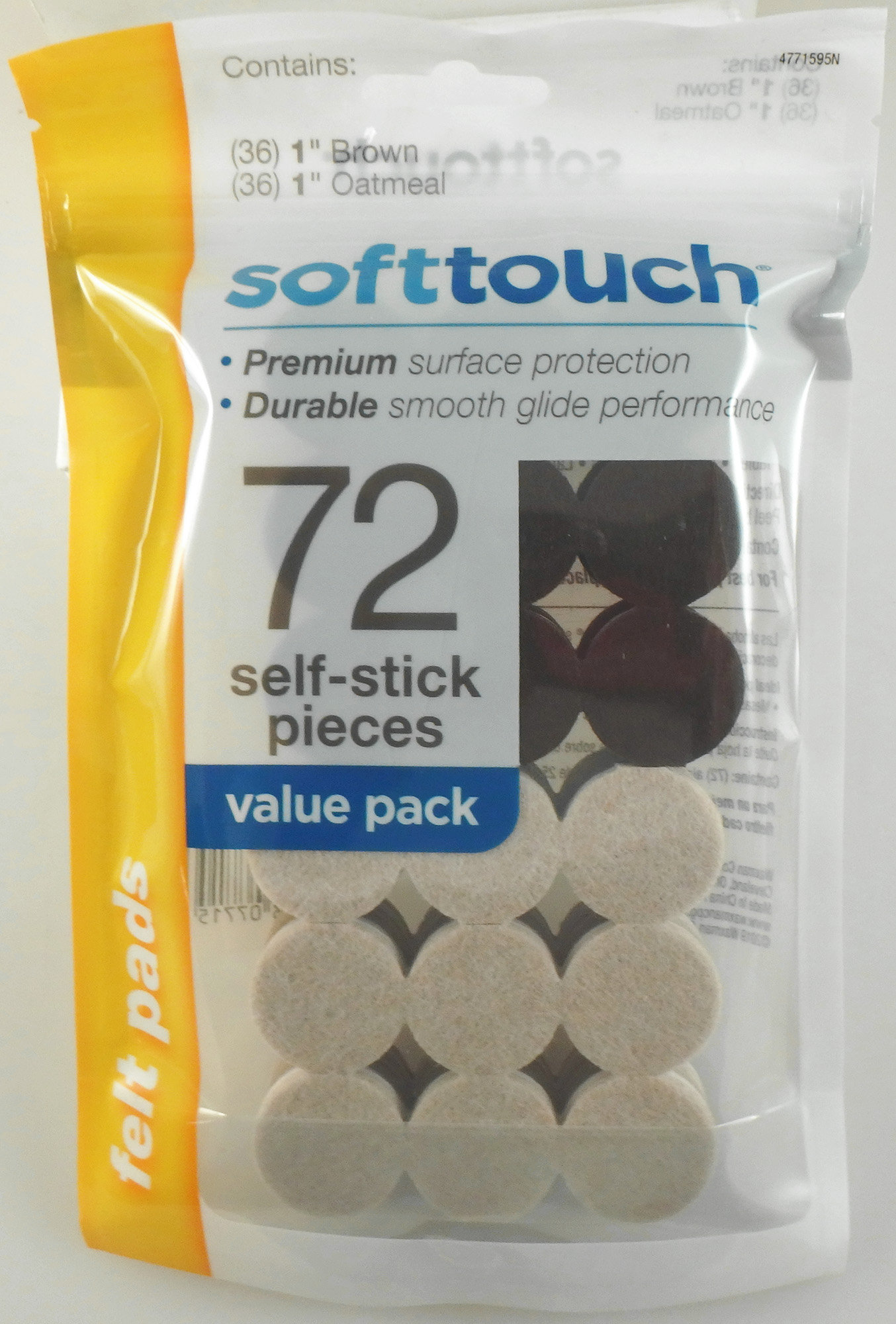 Softtouch 72 Pack Round Self-Stick Felt Furniture Pads | Wayfair