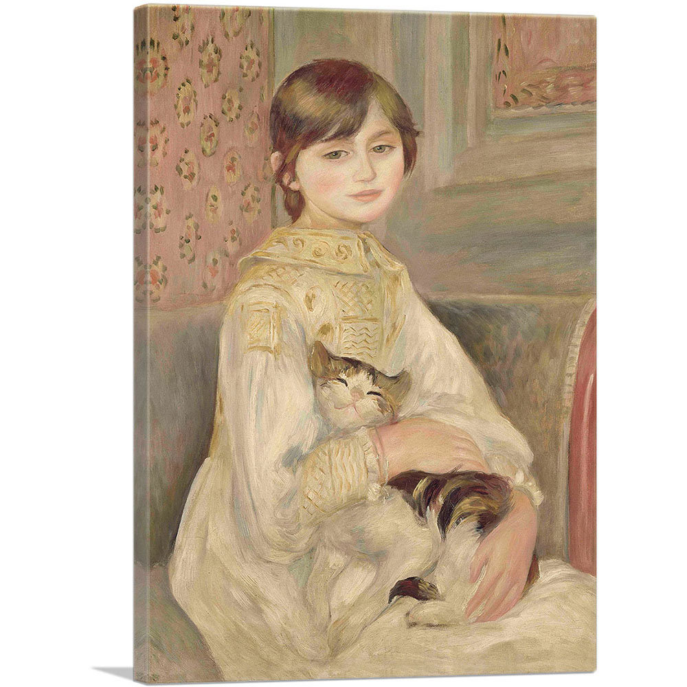 ARTCANVAS Child With A Cat 1887 by Pierre-Auguste Renoir - Wrapped ...