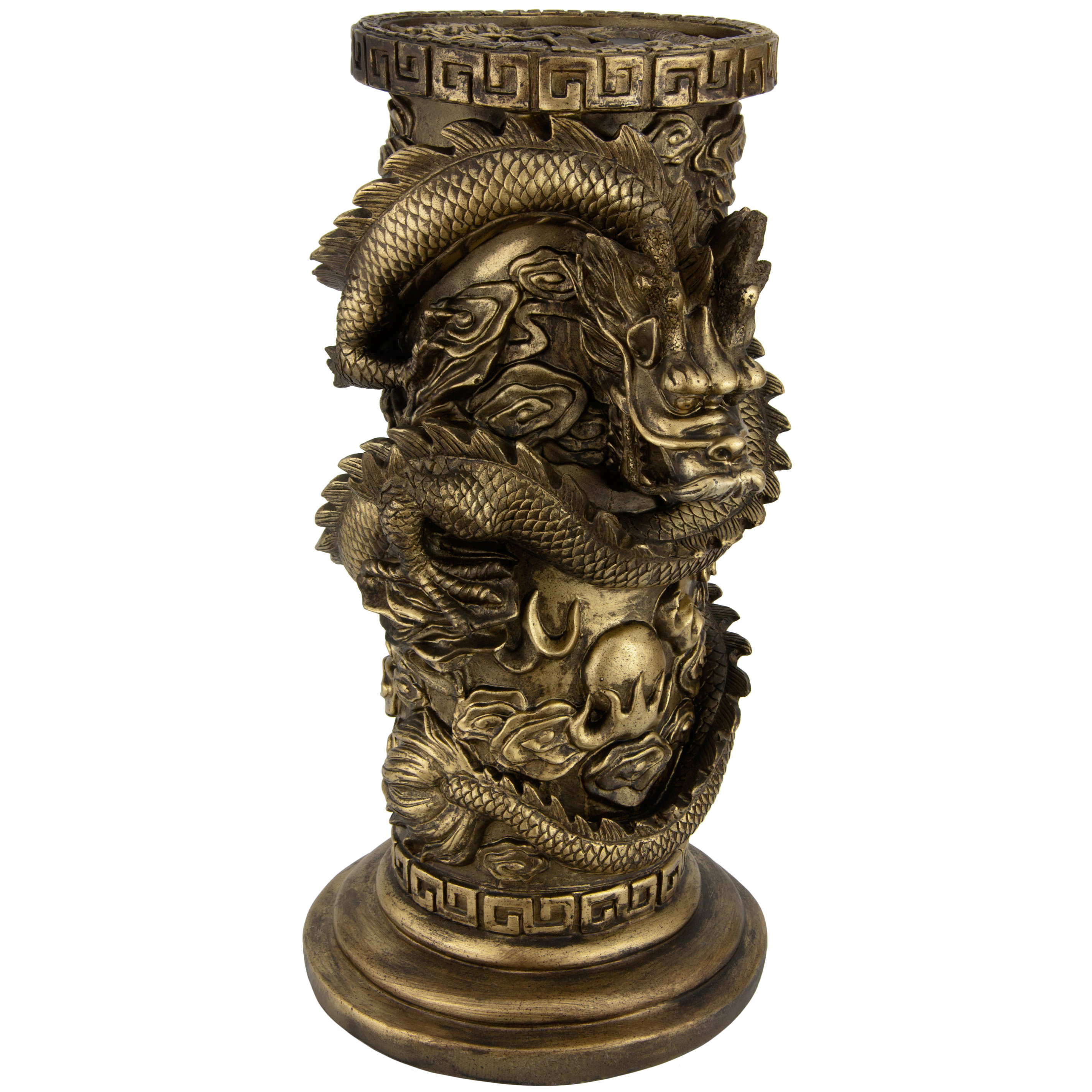 Bloomsbury Market Conant Dragon Statue Pedestal Statue | Wayfair