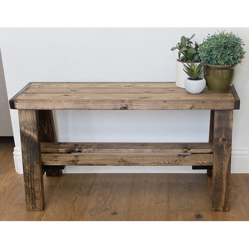 Gracie Oaks Minoo Solid Wood Shelves Storage Bench & Reviews | Wayfair