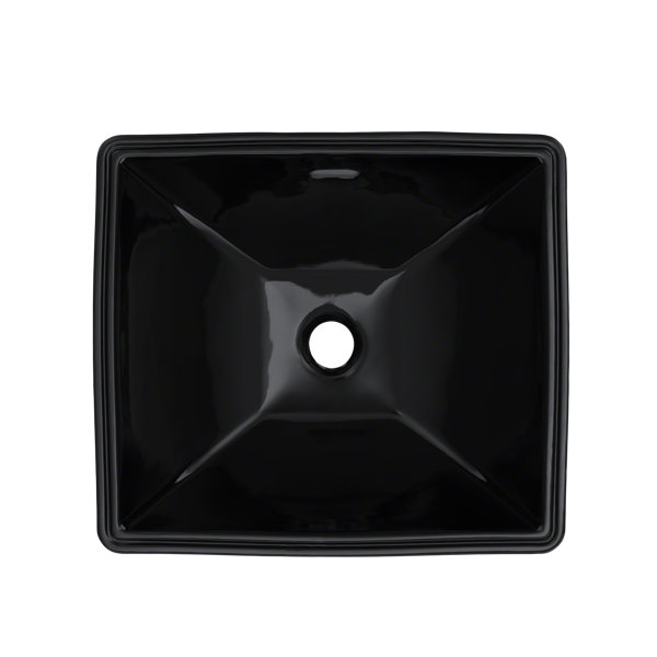 TOTO Legato® 17'' Black Vitreous China Rectangular Undermount Bathroom ...