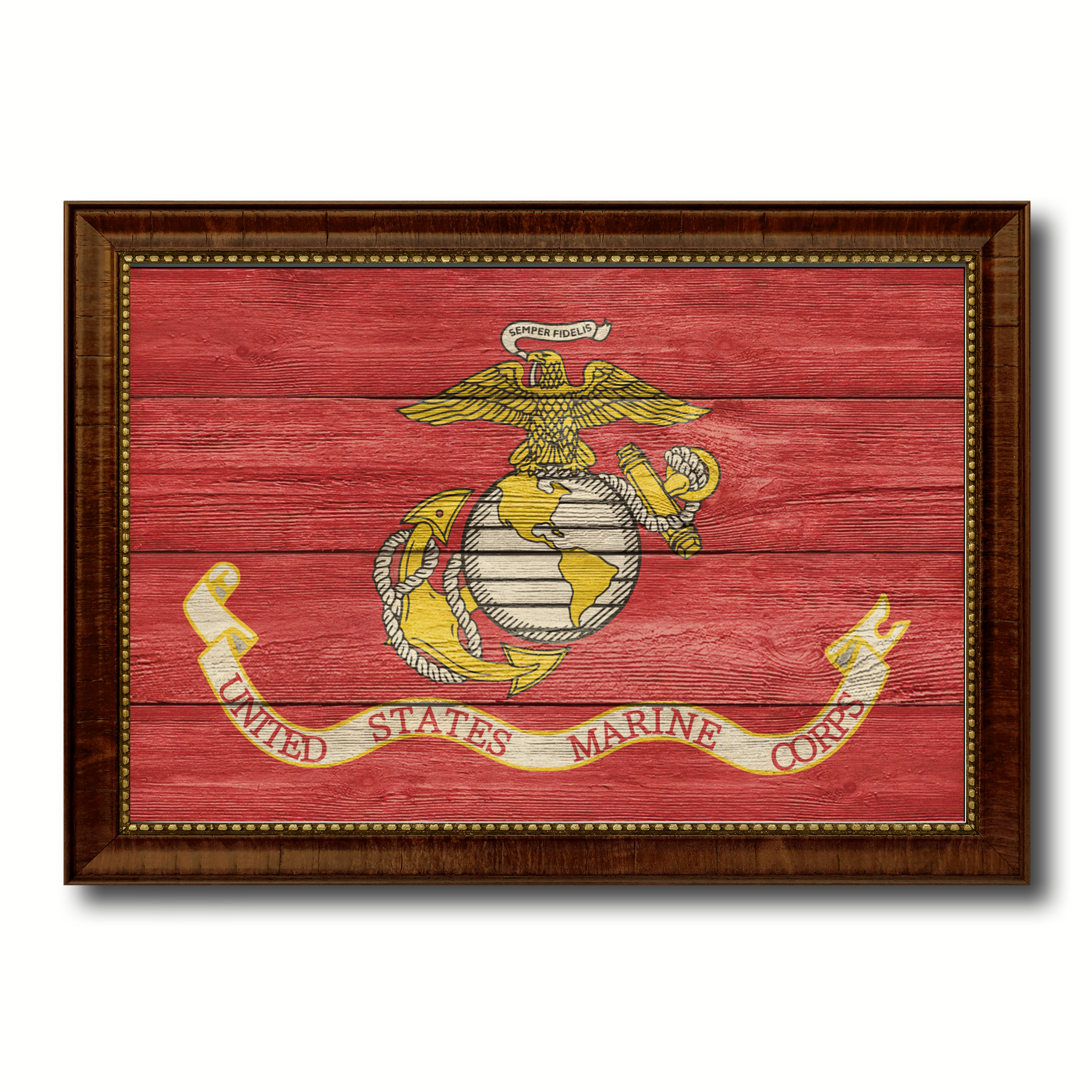 Williston Forge US Marine Military Textured Flag - Picture Frame ...