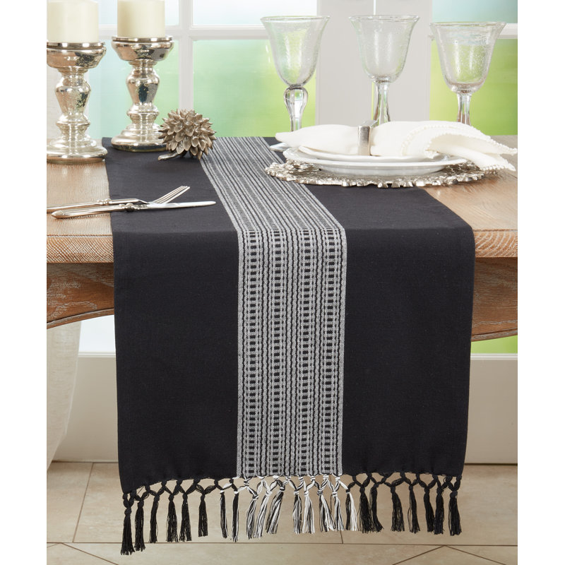 Saro Rectangular Floral Cotton Table Runner & Reviews | Wayfair
