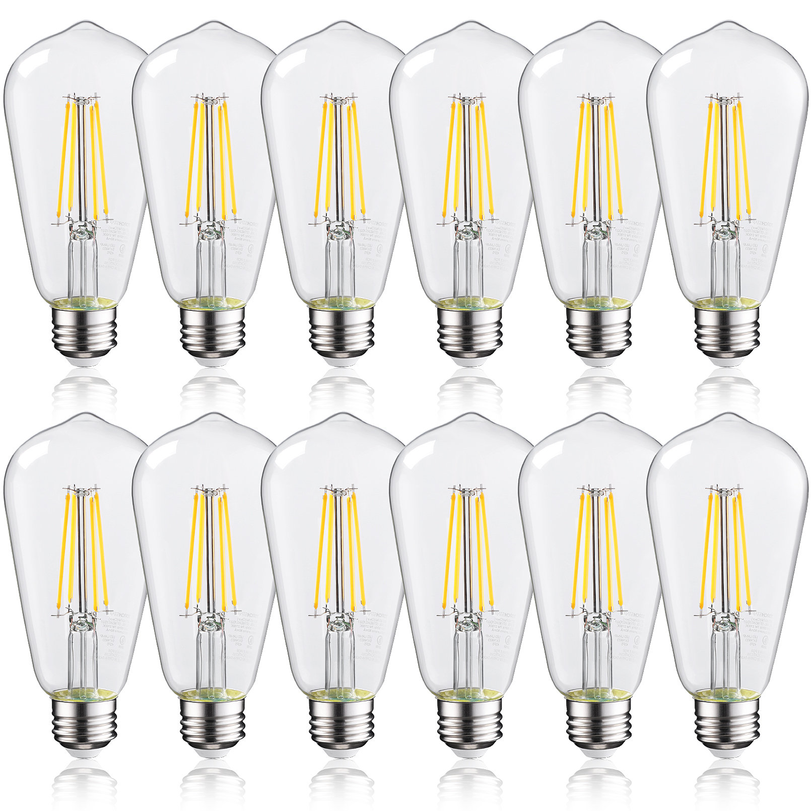 TORCHSTAR ST19 7W (75W Eqv.) Dimmable LED Edison Light Bulbs 2700K Soft ...