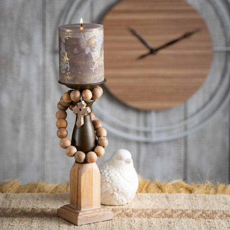 Kelly Clarkson Home 3 Piece Timber Unscented Pillar Candles Set | Wayfair