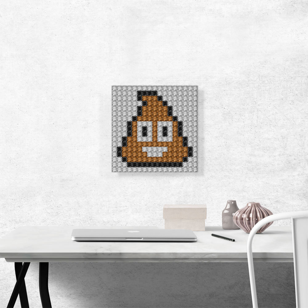 ARTCANVAS Poop Emoticon Pile Of Poo Jewel Pixel Framed On Canvas ...