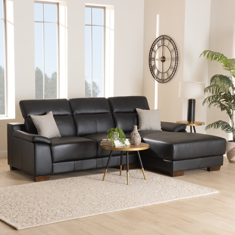 Latitude Run® Reverie Modern Sectional Sofa 2 - Piece Leather Sectional ...