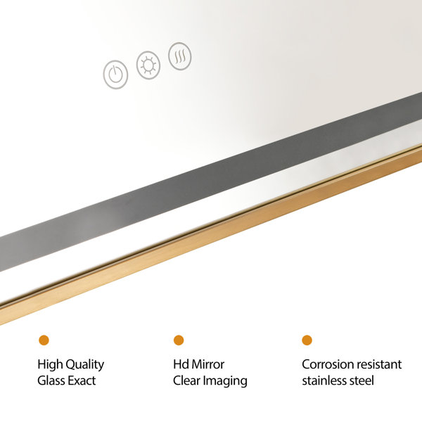 Orren Ellis Gerrold Arch LED Metal Wall Mirror & Reviews | Wayfair