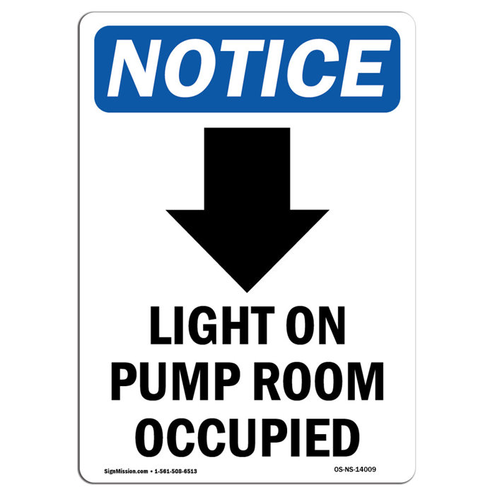 SignMission Light on Pump Room Occupied Sign with Symbol | Wayfair