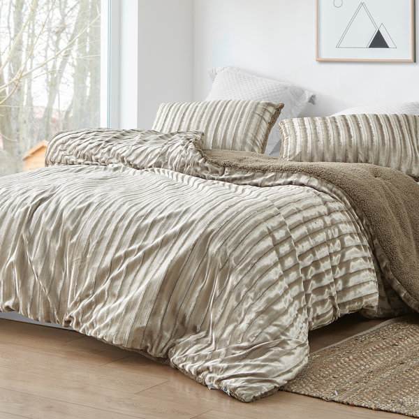 Coma Inducer Velvet Crush Ridged Beige Coma Inducer Oversized Comforter ...