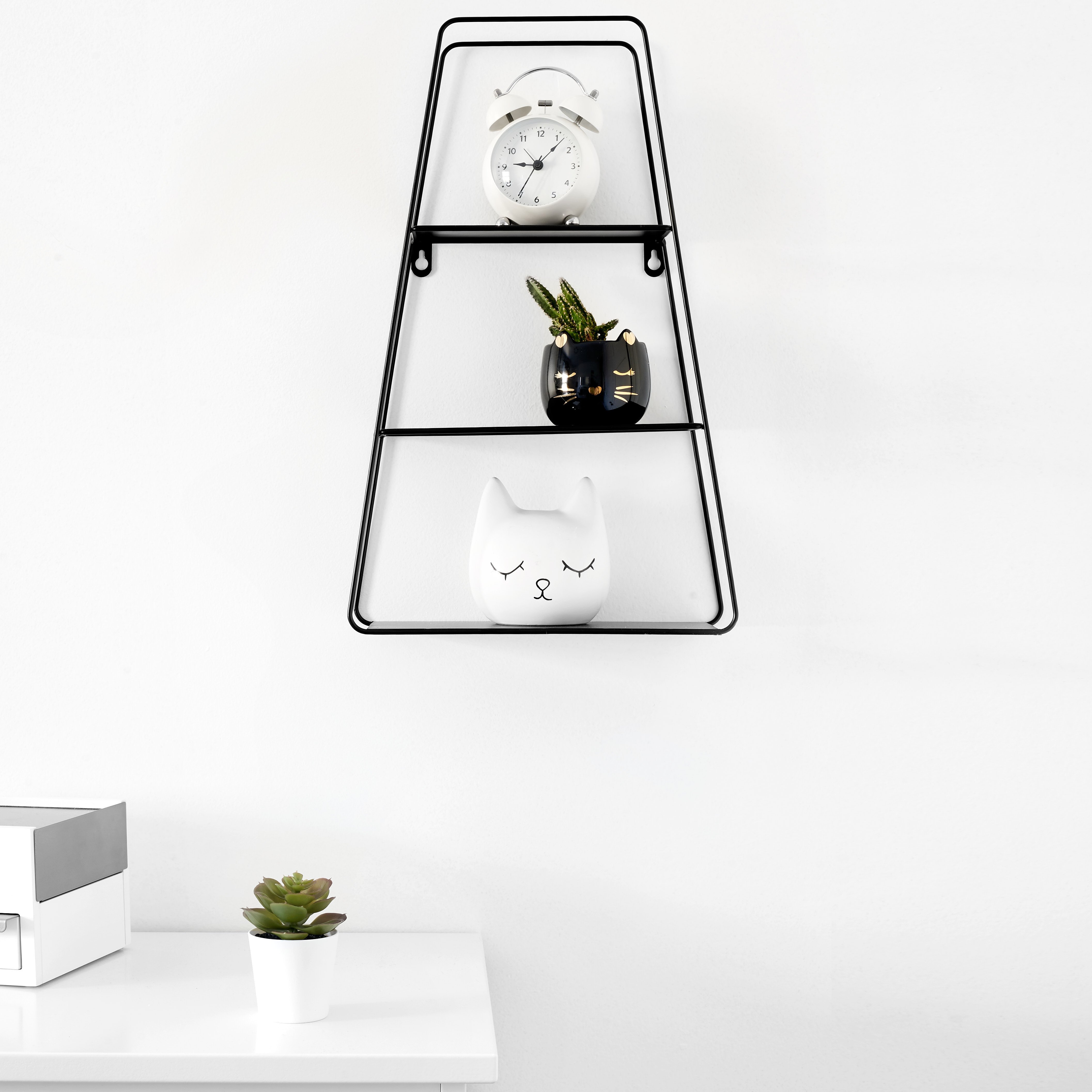 Ivy Bronx Leachville Decorative Trapezoid Metal Wall Shelf | Wayfair