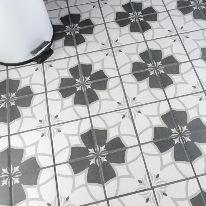 Merola Tile Twenties 4" x 4" Ceramic Patterned Wall & Floor Tile ...