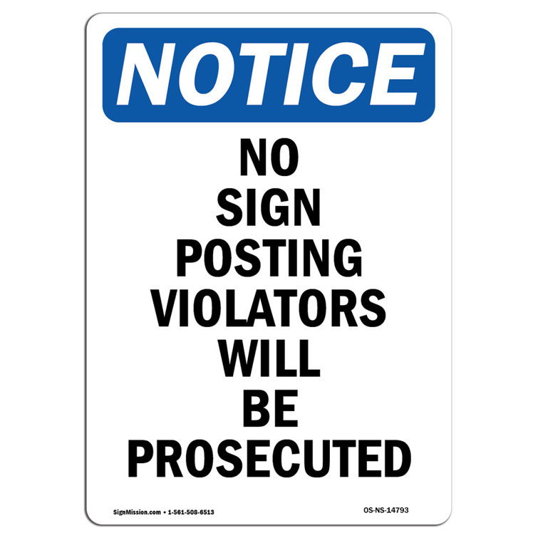 SignMission No Sign Posting Violators Will Sign | Wayfair