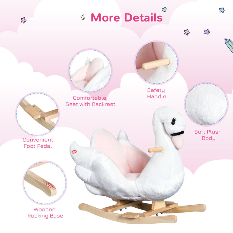 Qaba Kids Plush Toy Swan Style Rocker & Reviews | Wayfair