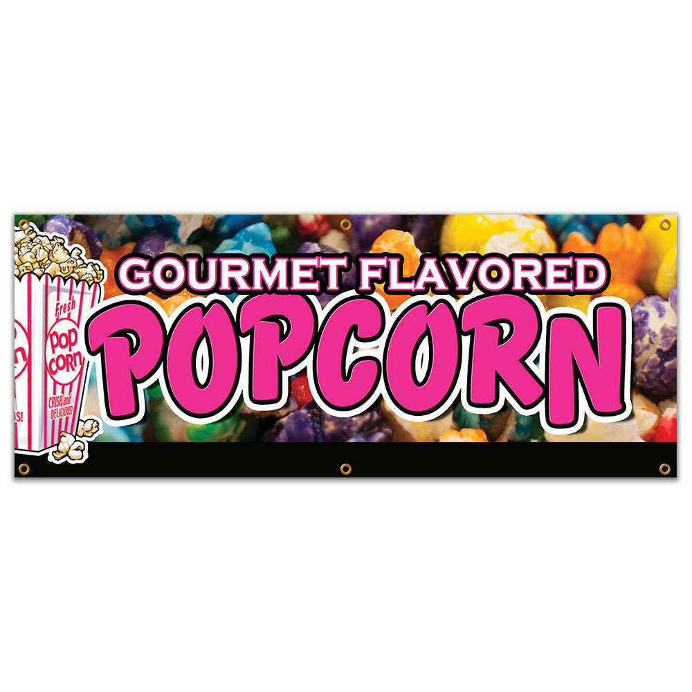 SignMission Gourmet Flavored Popcorn Banner Sign | Wayfair