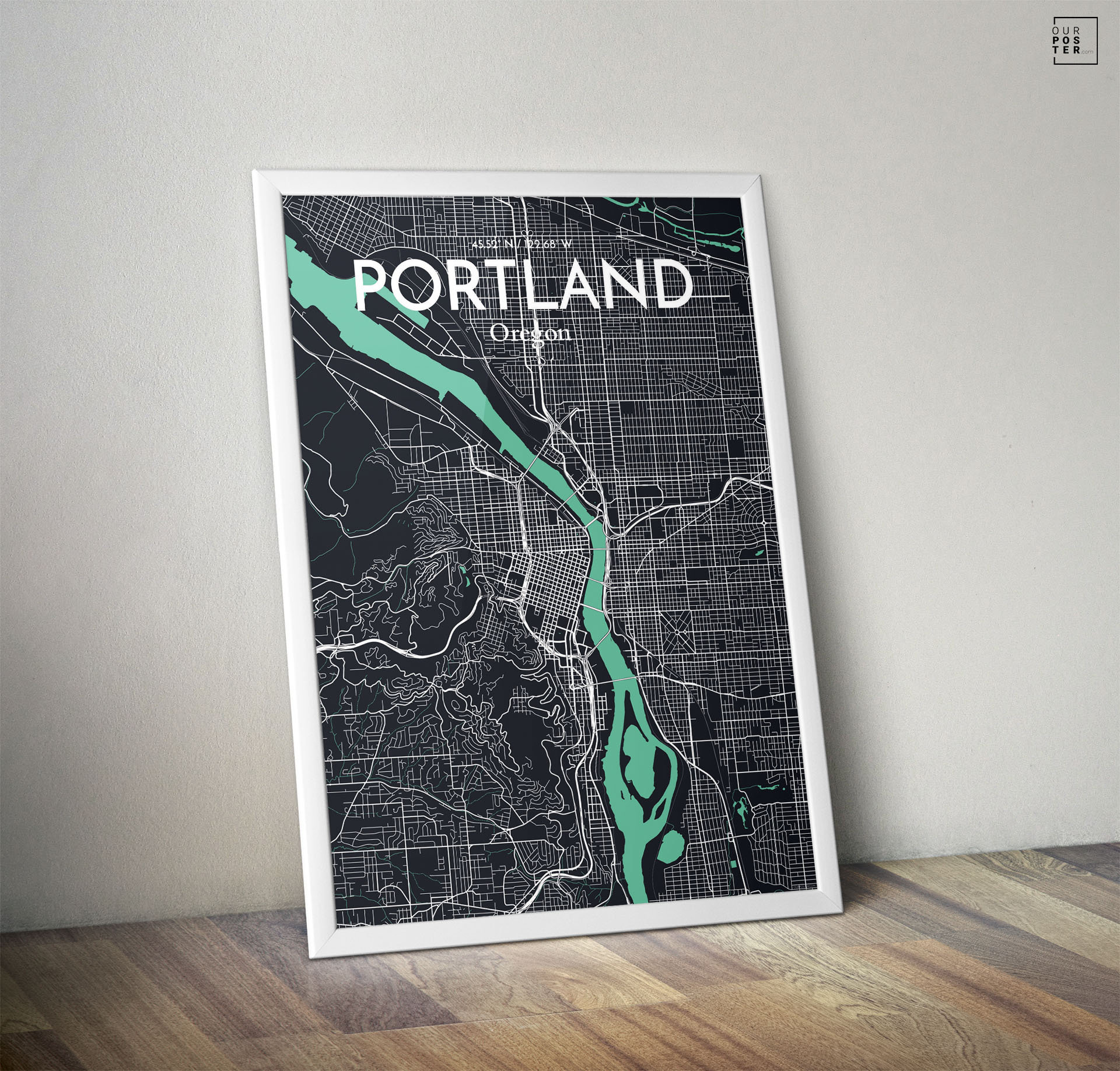 OurPoster.com Portland City Map - Panoramic Graphic Art | Wayfair