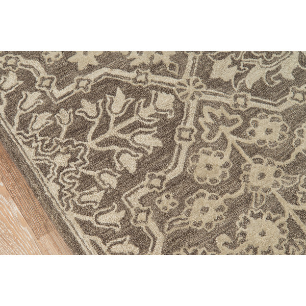 Birch Lane™ Cece Handmade Wool Brown Rug & Reviews | Wayfair