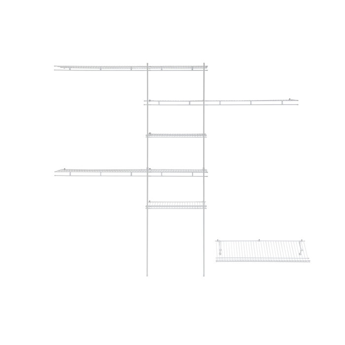 ClosetMaid 60" W - 96" W Wire Closet Organizer Kit with Shoe Shelf ...