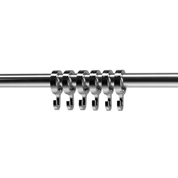 Croydex Luxury 98.25" Adjustable Straight Fixed Shower Curtain Rod ...