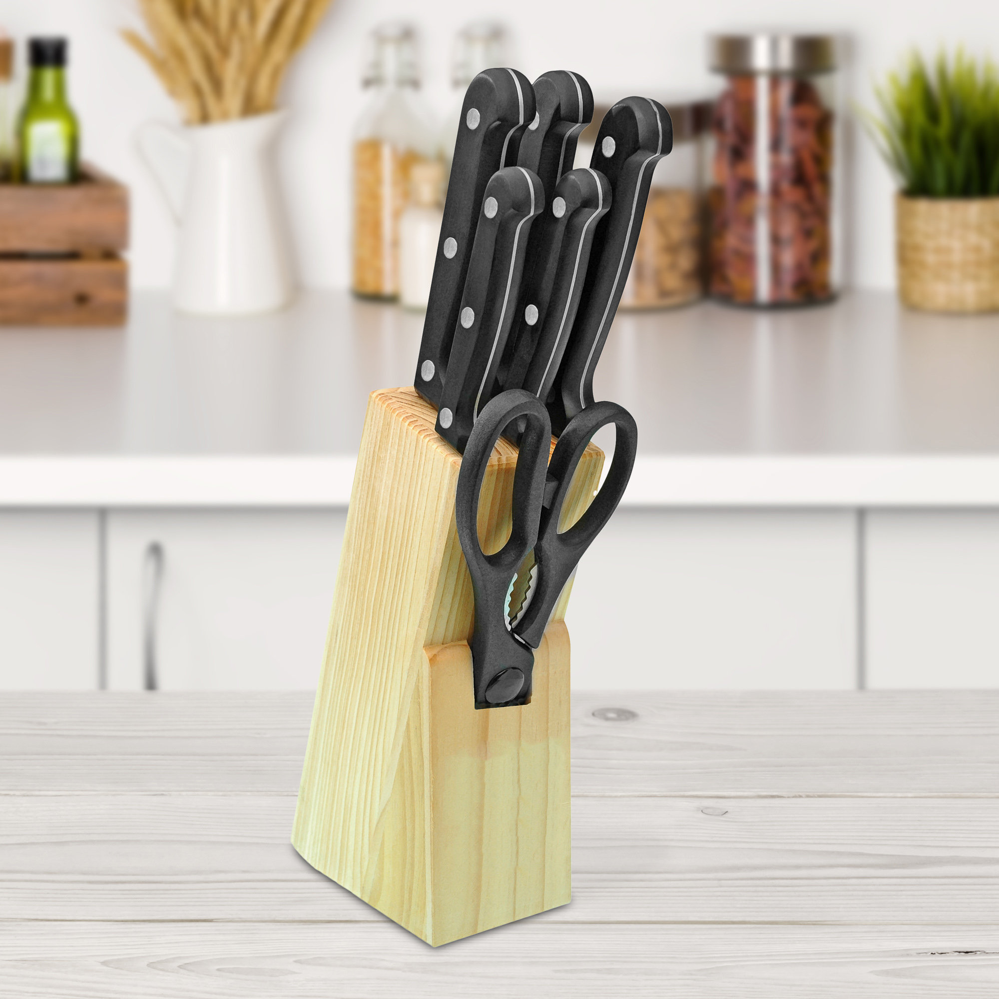 Lexi Home 7 Piece Knife Block Set | Wayfair