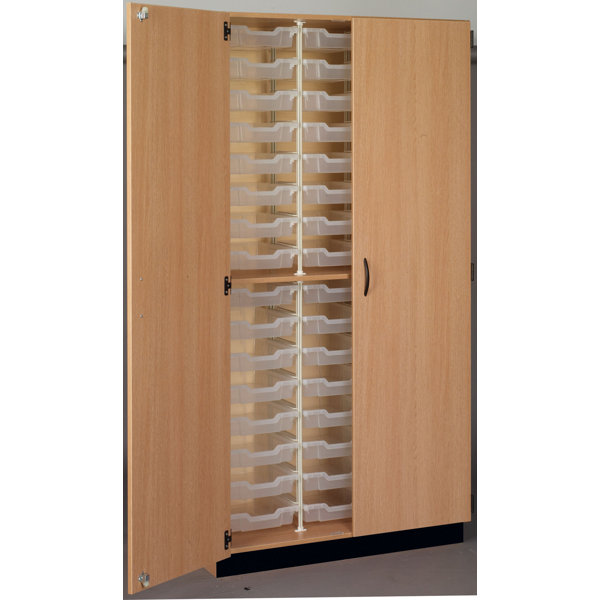 Stevens ID Systems Science 48 Compartment Classroom Cabinet with Bins ...