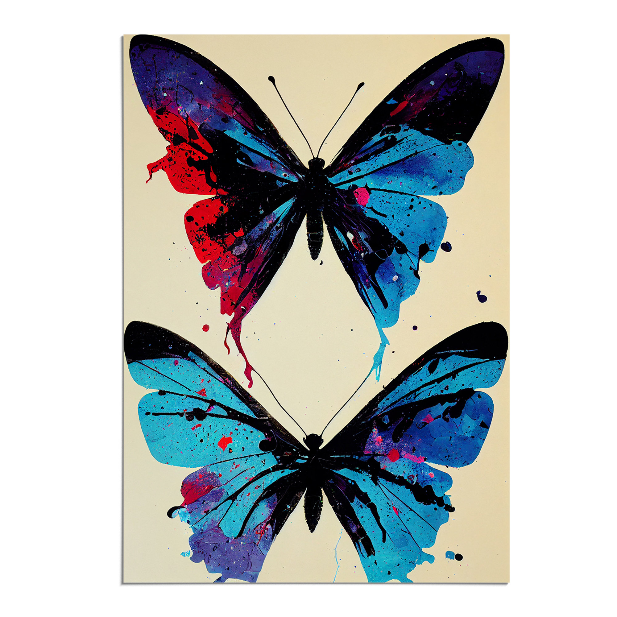 Brambly Cottage Butterflies Splatter Paint - Graphic Art | Wayfair.co.uk