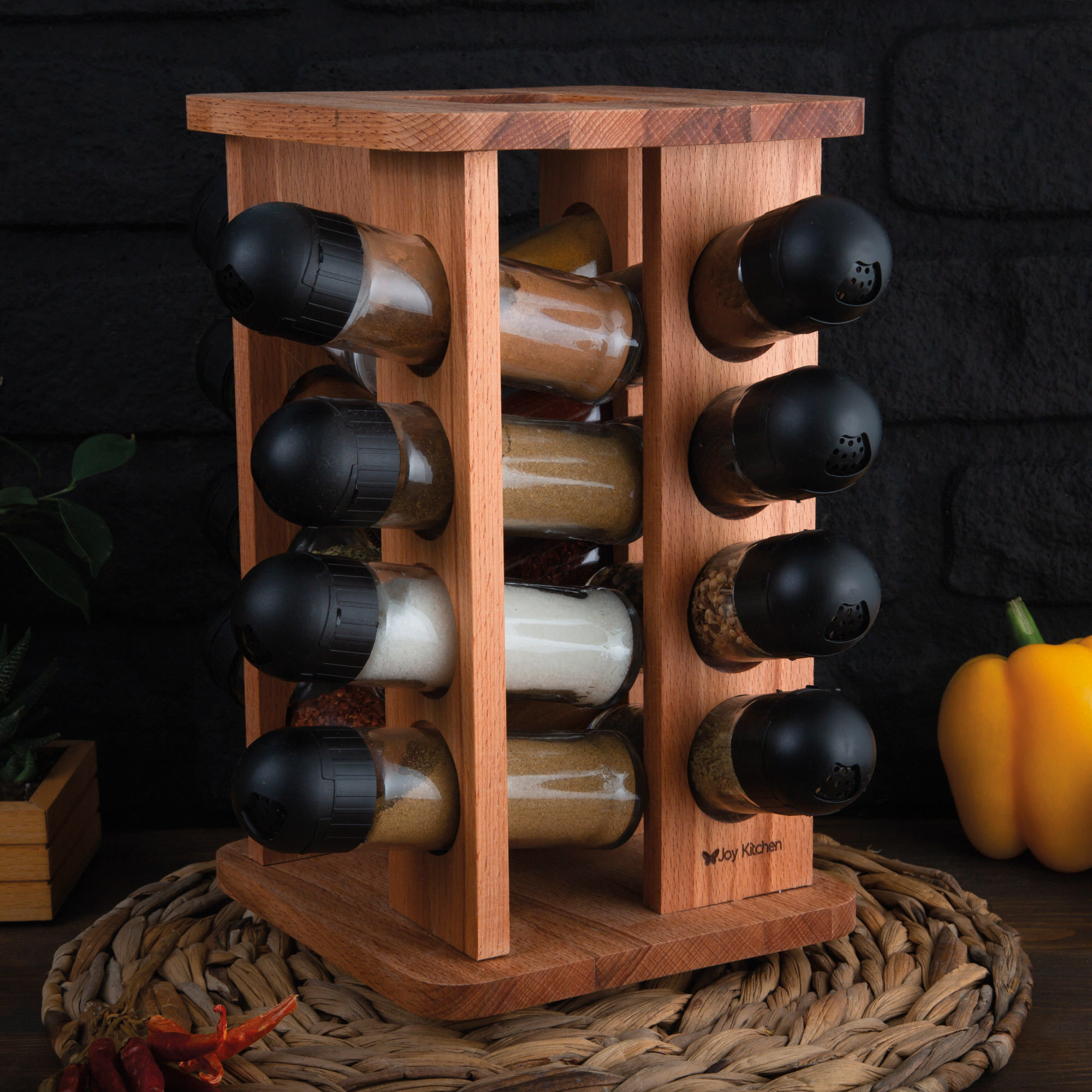 East Urban Home 16 Jar Spice Jar & Rack Set | Wayfair