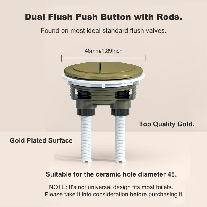 MOHOME Gold Dual Flush Button Handle | Wayfair