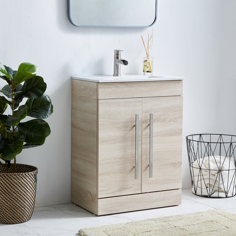 Ebern Designs Quinnlyn 24" Danube Wood Grain Country Free-standing 2 ...