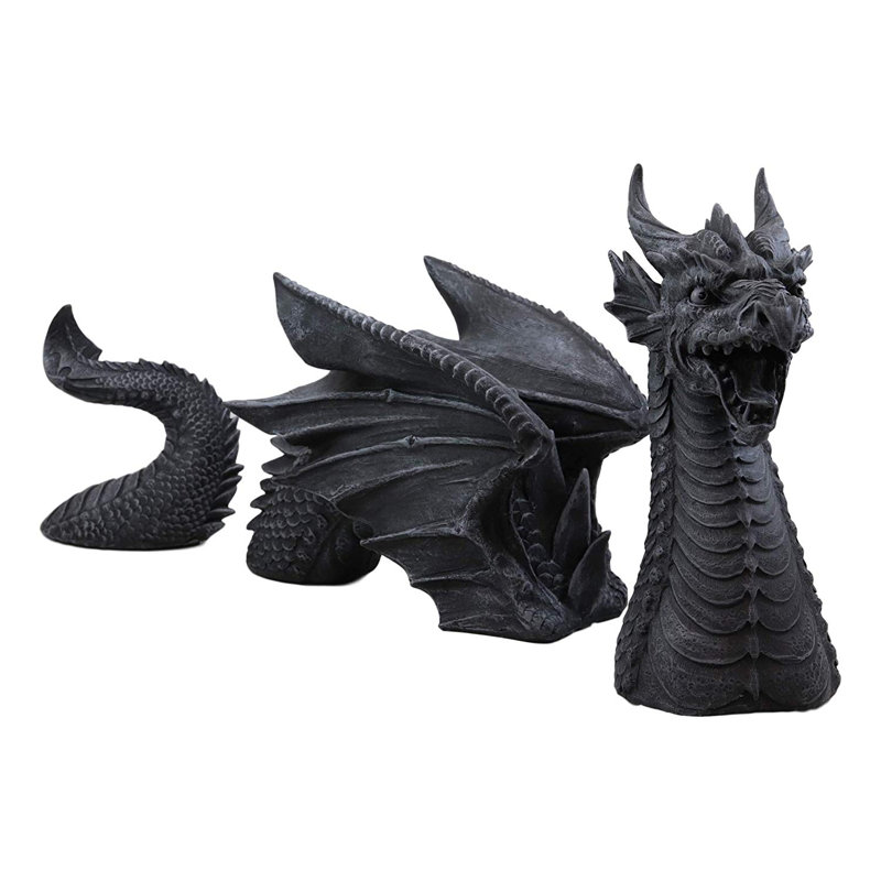 Trinx Swimming Castle Moat Mordor Dragon Lawn Garden Centerpiece Statue ...