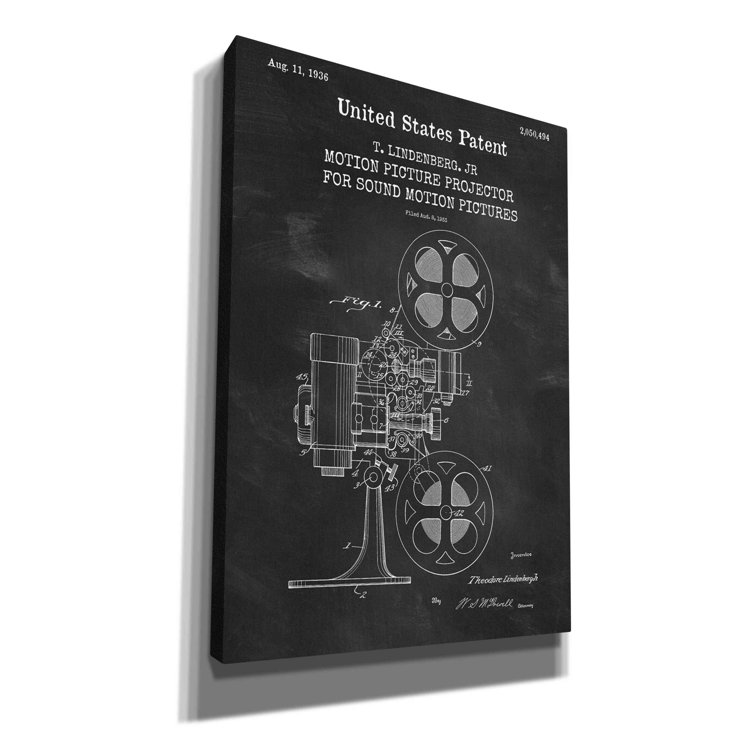 Williston Forge Projector Blueprint Patent Chalkboard On Canvas Drawing ...
