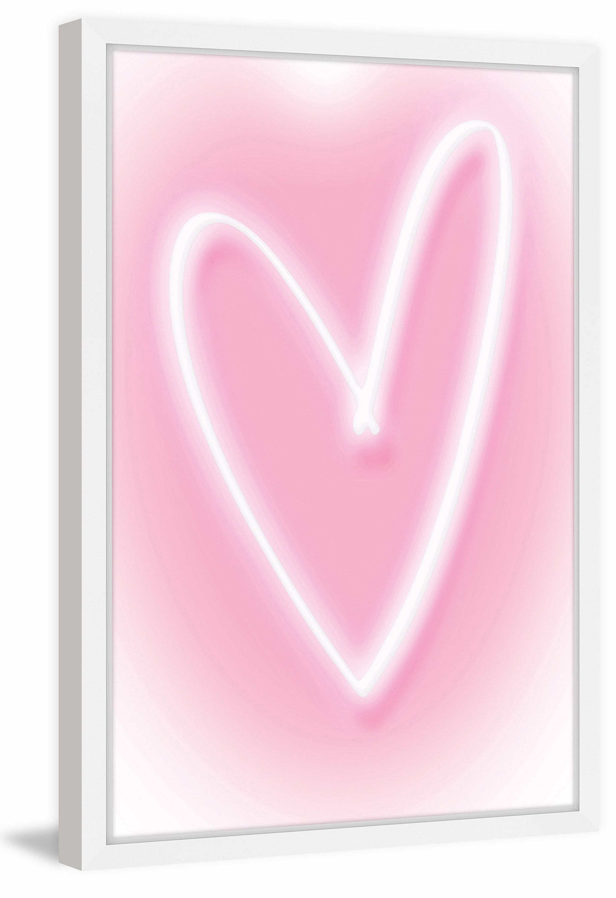 Mercer41 Pink Heart Light - Picture Frame Graphic Art | Wayfair