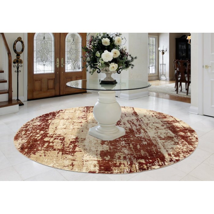 17 Stories Kelson Performance Red/Beige Rug & Reviews | Wayfair