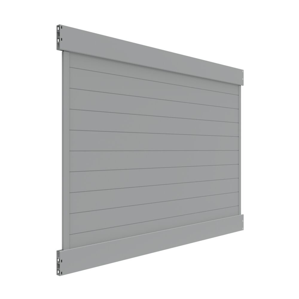 Barrette Outdoor Living Horizontal Fence Gray Vinyl Privacy Panel Kit ...