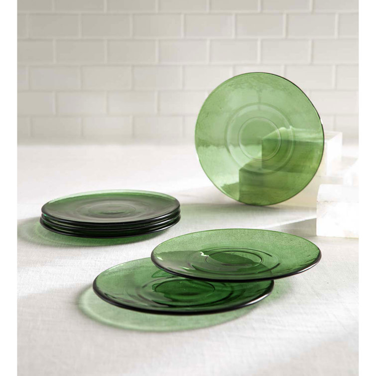 Orren Ellis Recycled Glass Salad Plates, Set Of 6 | Wayfair