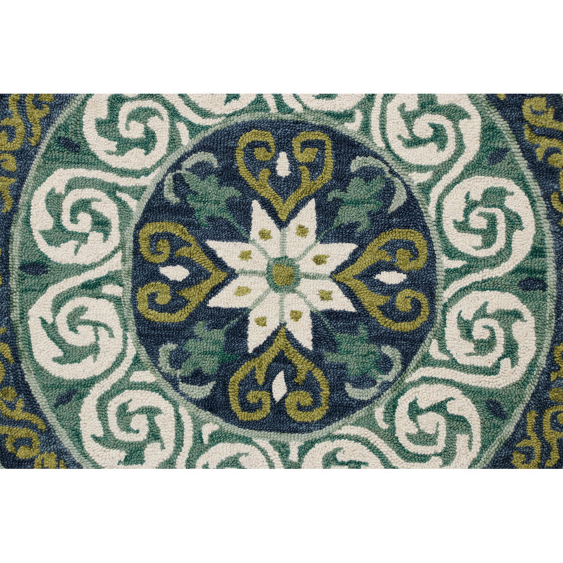 Darby Home Co Arliss Handmade Hand-Knotted Blue/Green/Ivory Rug | Wayfair
