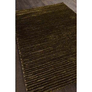 Chandra Ulrika Handmade Shag Silk Brown/Green Rug | Wayfair