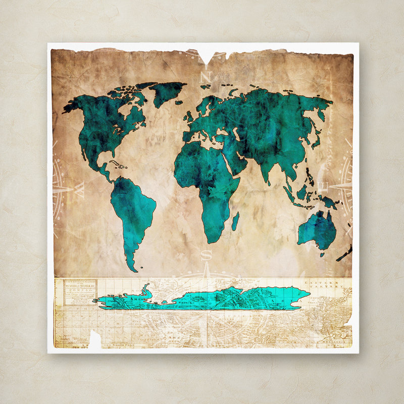 Longshore Tides Sea Map I On Canvas by LightBoxJournal Graphic Art ...