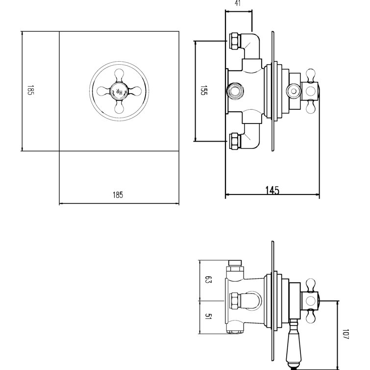 Hudson Reed Single Concealed Thermostatic Shower Valve & Reviews ...