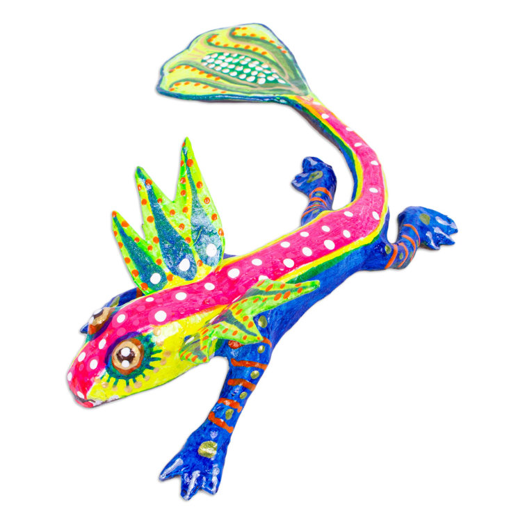 Trinx Axolotl Papier Mache Alebrije Sculpture | Wayfair