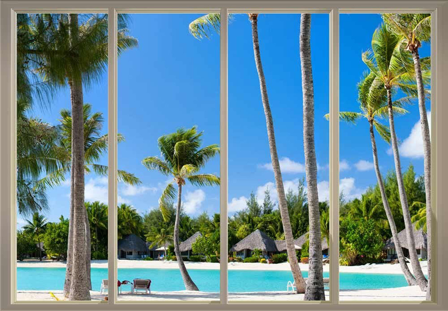 IDEA4WALL View Through Sliding Doors Peel & Stick Wallpaper | Wayfair